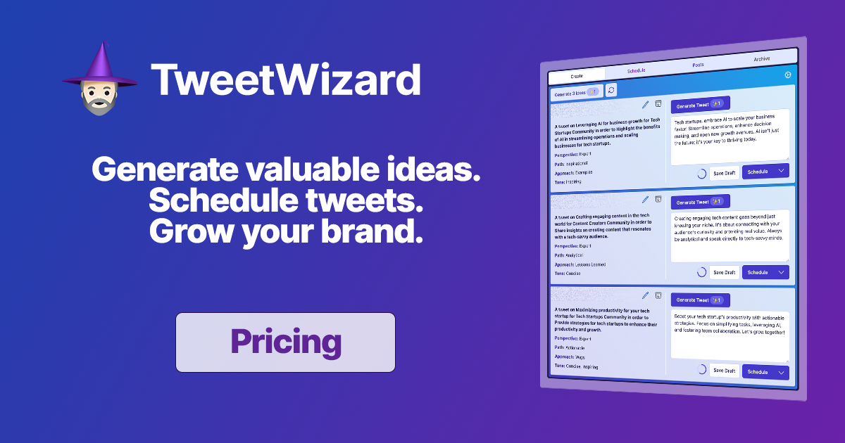 Pricing | Tweet Wizard